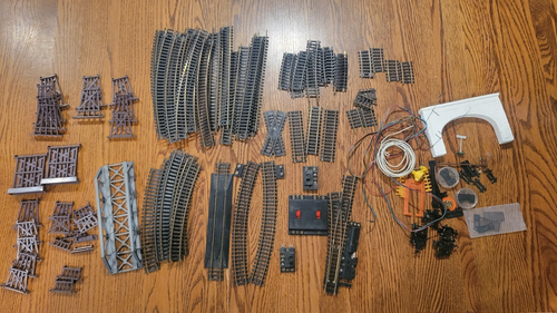 HO Scale Atlas AHM Tyco Train Track & Risers Lot 81++ Pcs Nickel Brass ...