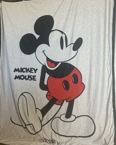 Disney Mickey Mouse GREY & BLACK Standing Icon Throw Blanket-New 60”x72 ...