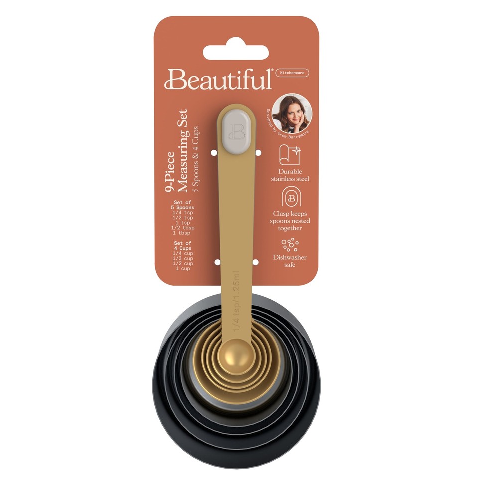 Beautiful 9-Piece Measuring Kitchen Utensil Set by Drew Barrymore ...