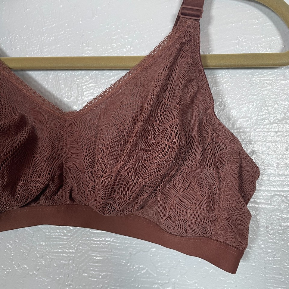 Understance Women Plus Size 40D/DD Brown Mocha Cate Wireless Soft Cup ...