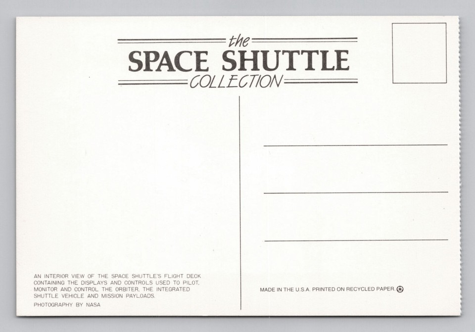 NASA Space Shuttle Orbiter Interior View Fight Deck Controls Reprint ...