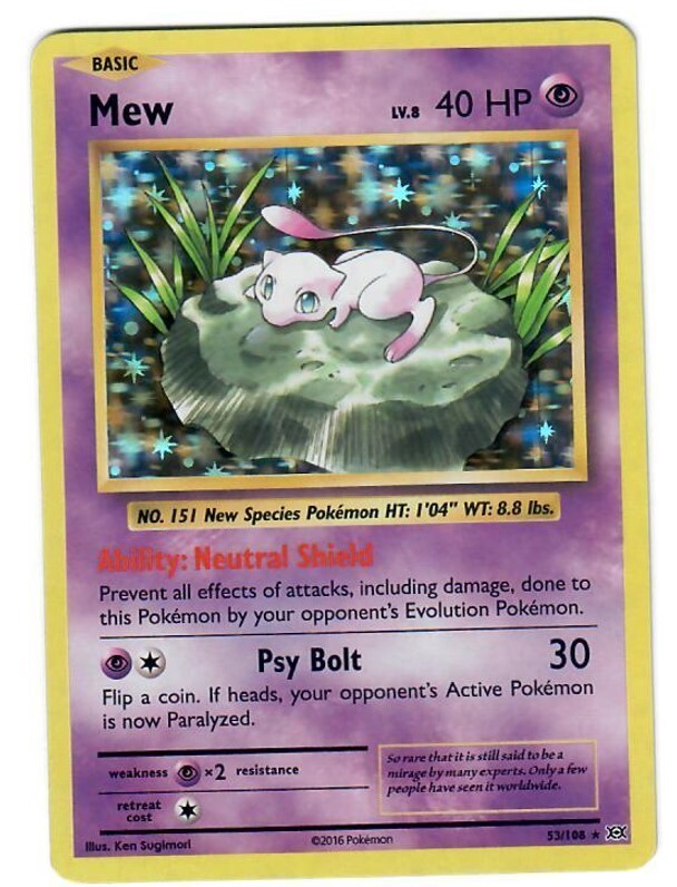 Mew 53/108 XY Evolutions Holo Rare Pokemon Card NM | eBay