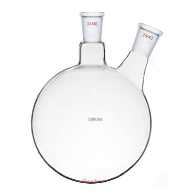 5000ml 24/40 2-Neck Round Bottom Glass Flask 5L Two Necks Lab Chemistry Bottle | eBay