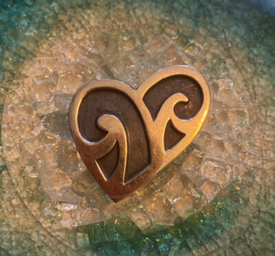 ️ Vintage Far Fetched Sterling Silver HEART Love Artisan Estate Pin 925 ...