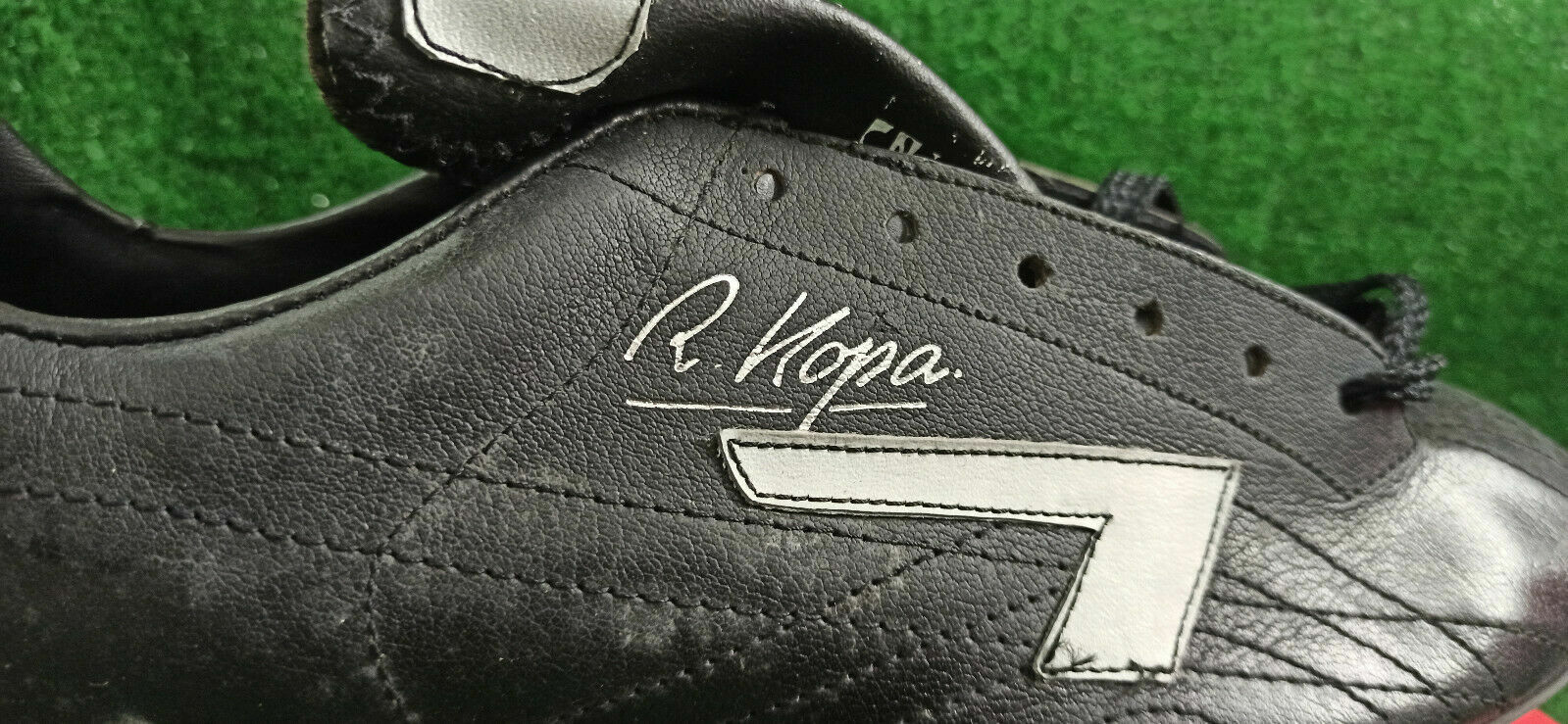 scarpe calcio vintage RAYMOND KOPA Real Madrid X90 France NOEL SIGNED ...