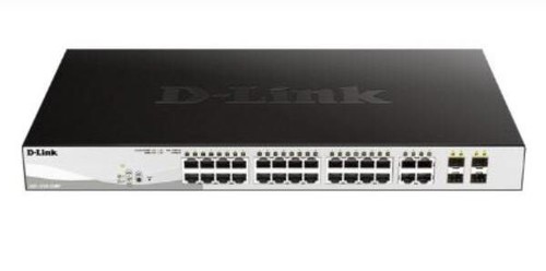 D-Link 28 Port Gigabit Smart Managed Network Switch 24 PoE and 4 GbE ...