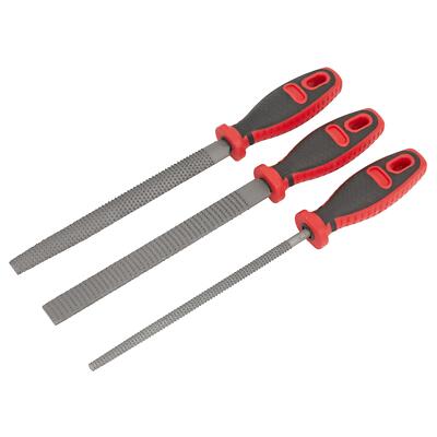 200mm Rasp File Set Ergonomic Soft Grip Handles Flat, Half Round ...