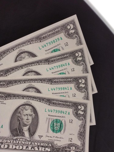 Fancy Serial Number 4-2 Dollar Bills Brand New CRISP Uncirculated ...