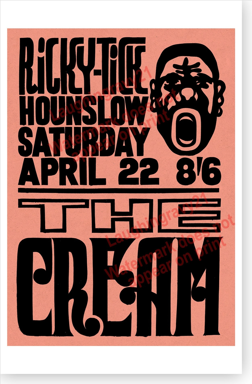 Cream Eric Clapton 1967 Ricky Tick Club Hounslow Concert Poster | eBay