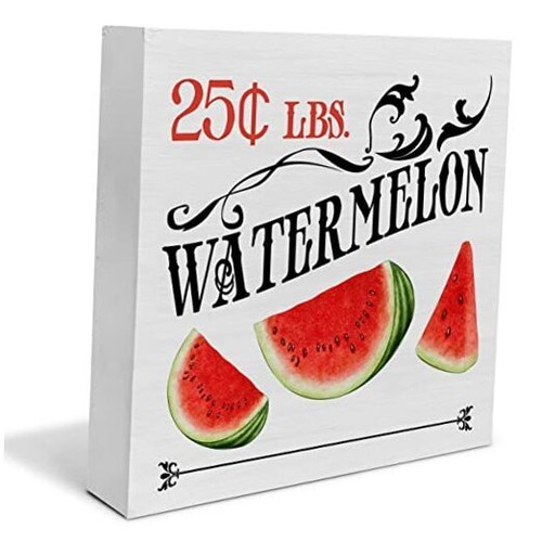 Summer Watermelon Wooden Box Sign Watermelons Wood Box Sign Art Blocks ...
