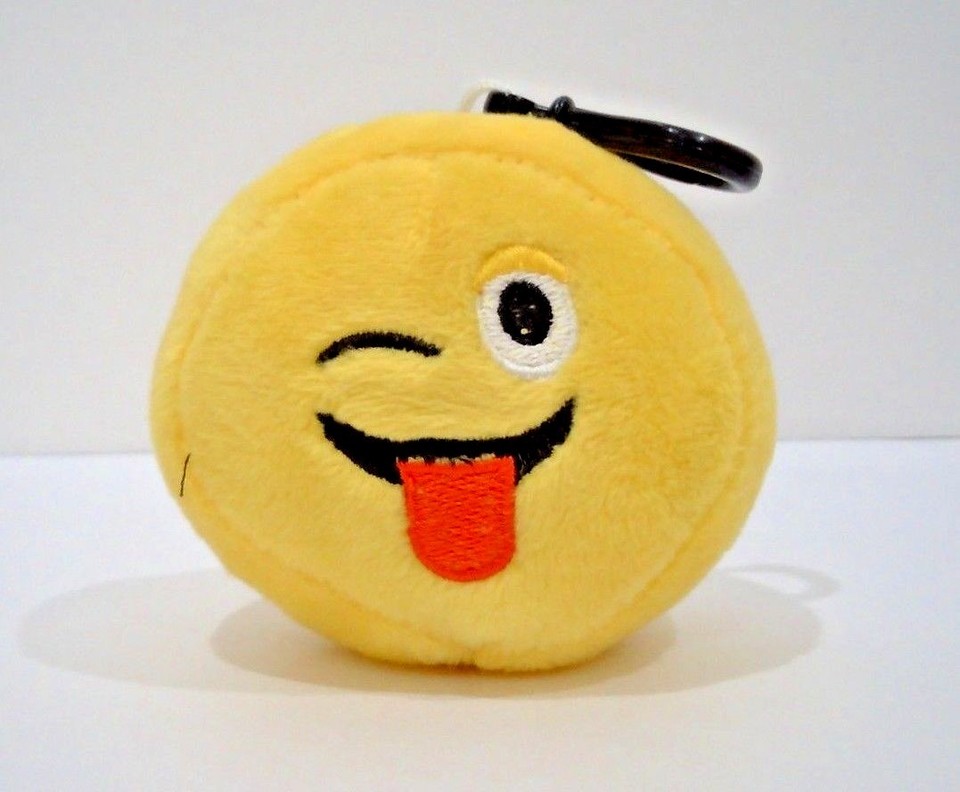 Fun Plush Emoji 3 Inch Keyrings Smiley Tears, Winky Tongue, Cringe ...