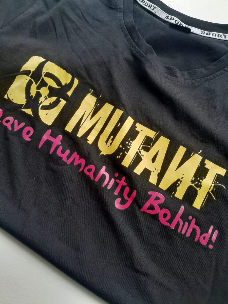Mutant Leaving Humanity Behind Logo Áo Thun Thể Thao Nam Mutant: