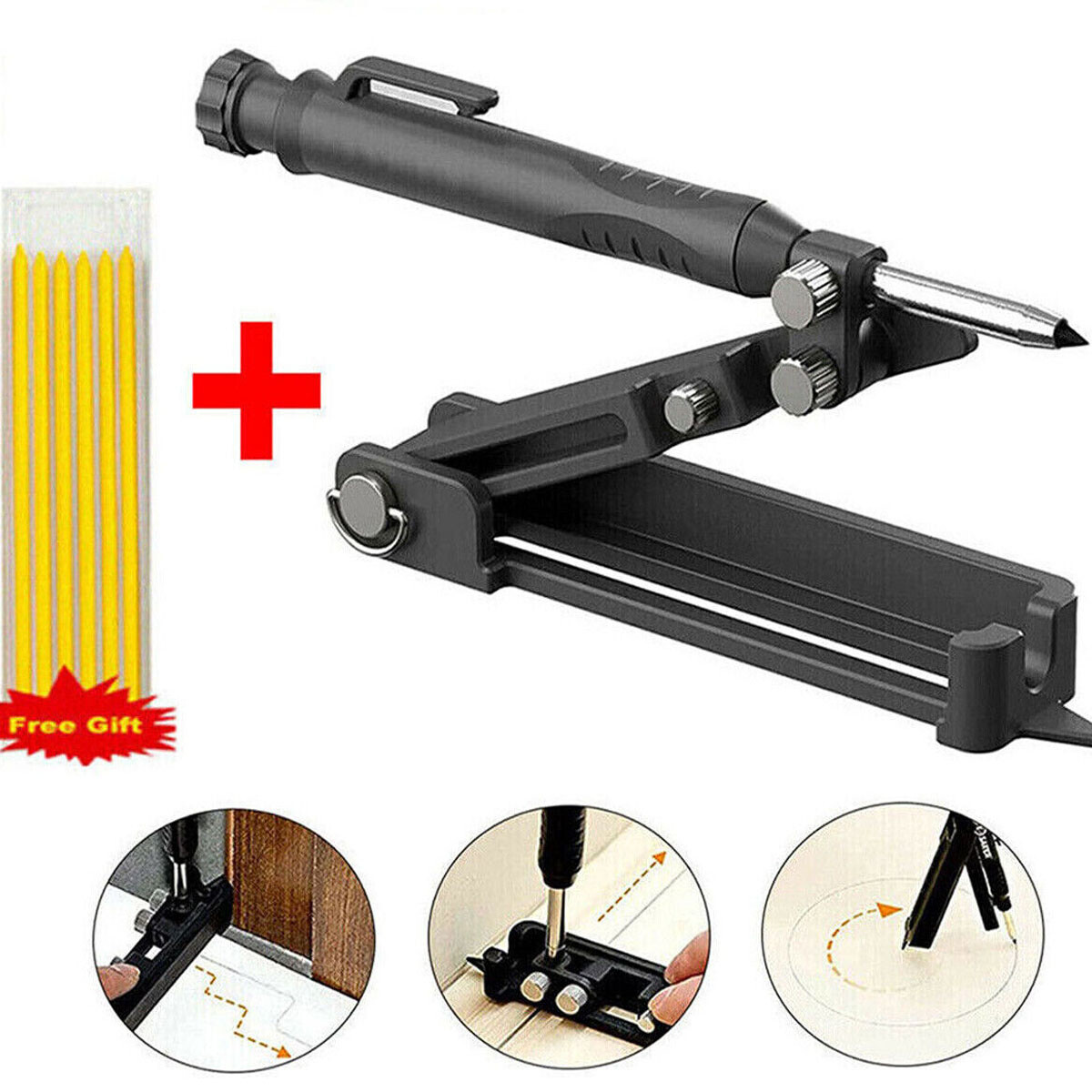 UK Multi-function Scribing Tool Construction Scribe Tool &Yellow Pencil ...