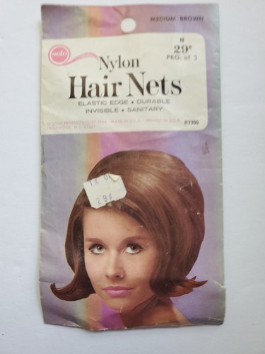 Nylon Hair Nets Vintage 3 Count Elastic Edge USA Medium Brown | eBay