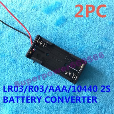 2PC TWO slot clip connector holder for LR03 R03 AAA 10440 DRY BATTERY ...