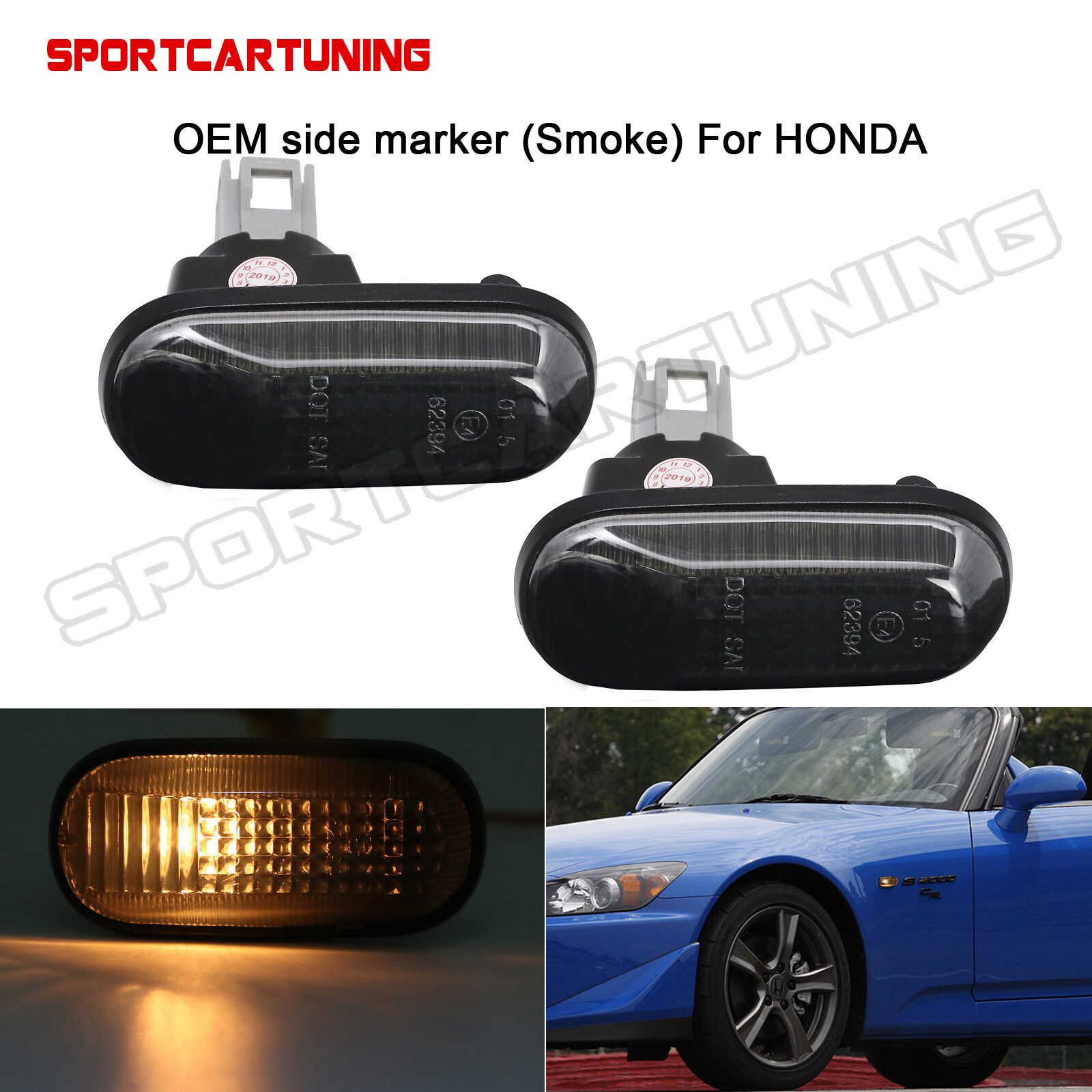 For 00-09 Honda S2000 S2K CRX Accord Civic Prelude Led Side Marker ...