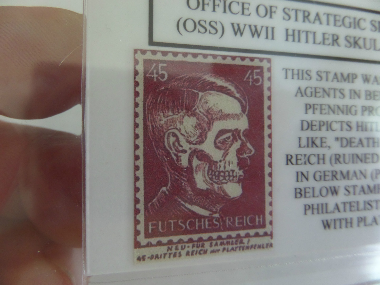 Nazi (OSS) 1945, 45-Pfennig Hitler Death Head Propaganda Stamp--Replica ...