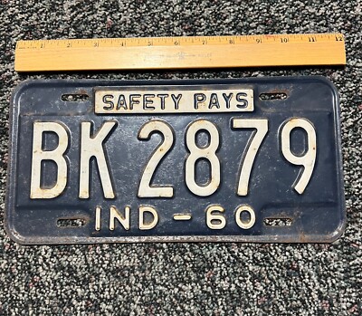 1960 Vintage Indiana license plate BK 2879 | eBay