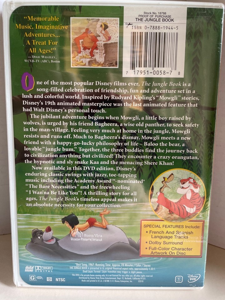 The Jungle Book (DVD, 1999, Limited Issue) SEALED 717951005878 | eBay
