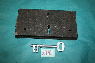 Rim Lock Steel Door Latch Locks & Key Antique ref 317B (FREE UK POSTAGE ...
