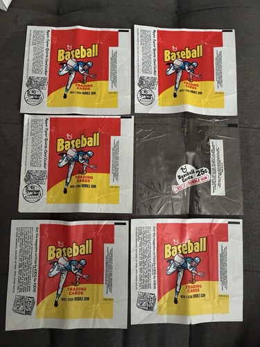 1975 TOPPS REGULAR BASEBALL WAX WRAPPERS (NO CARDS) LOT of 5 REGULAR ...
