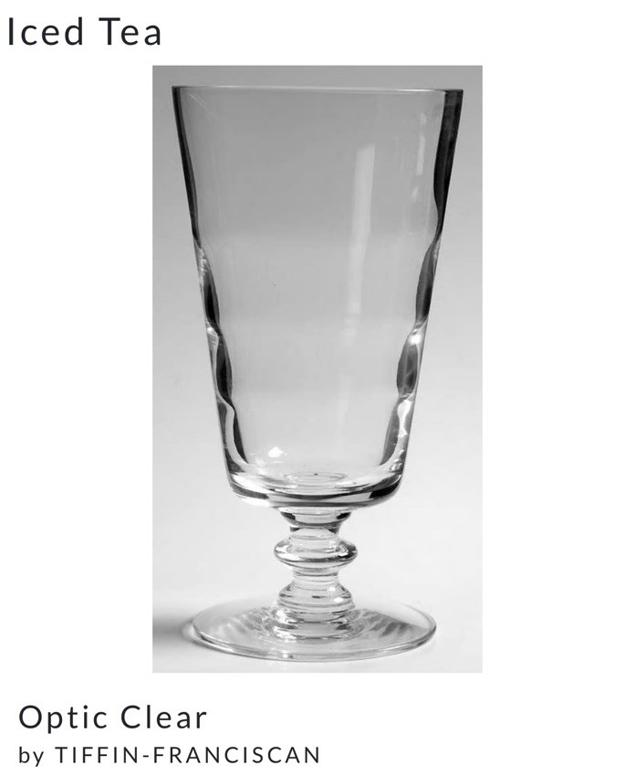 Optic Clear by TIFFIN-FRANCISCAN Iced Tea 6” Footed Glass | eBay