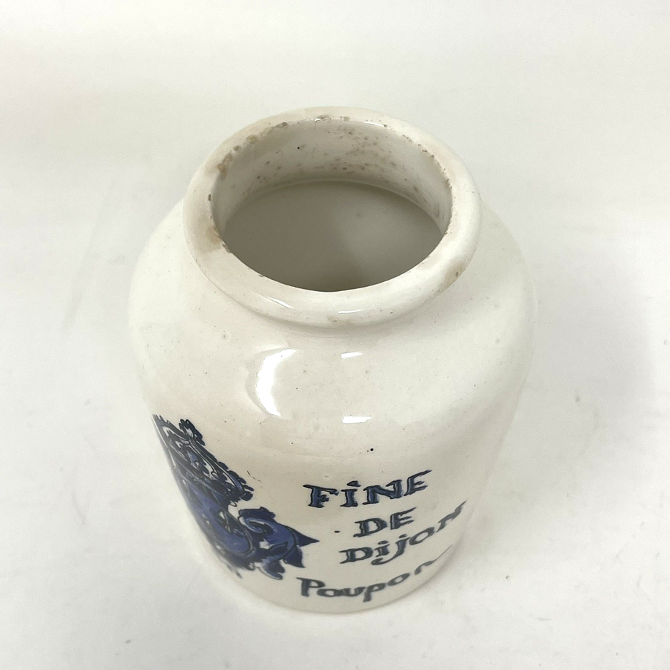 Cobalt & Beige Forte Au Vin Blanc 1777 De Dijon GREY POUPON CERAMIC JAR ...