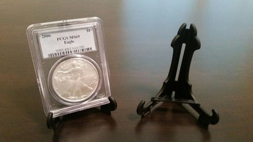 *10 Easel Type 3" Black Display Stand Coins Graded in PCGS NGC Air-Tite ...