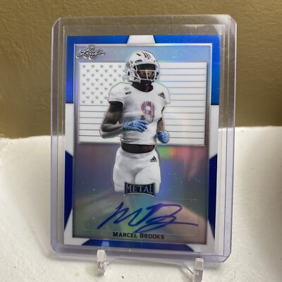 Marcel Brooks LSU 2019 Leaf All American Blue Flag Auto #2/12 TCU | eBay
