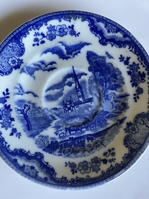 Oriental Maruta China Blue On White Saucer occupied Japan Village ...