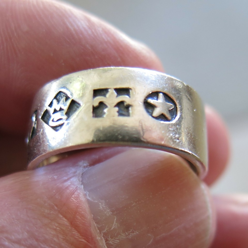Sterling Silver Ring Band Design Work 8.8g size 10 [6225] | eBay