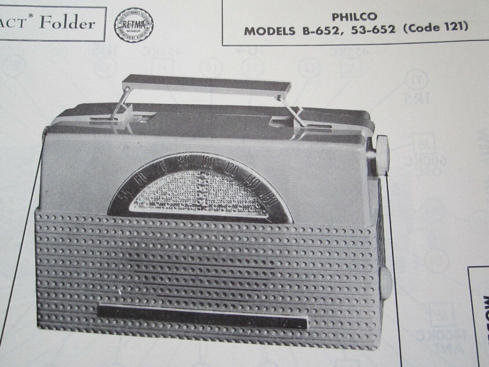 PHILCO B-652 & 53-652 PORTABLE RADIO PHOTOFACT | eBay