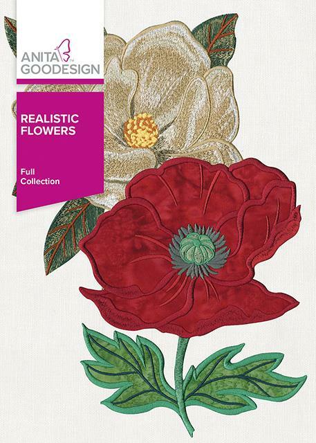 Realistic Flowers Anita Goodesign Embroidery Machine Design CD 150AGHD ...
