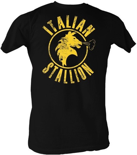 ROCKY BLACK & YELLOW ITALIAN STALLION BOXING STALLONE MOVIE T TEE SHIRT ...