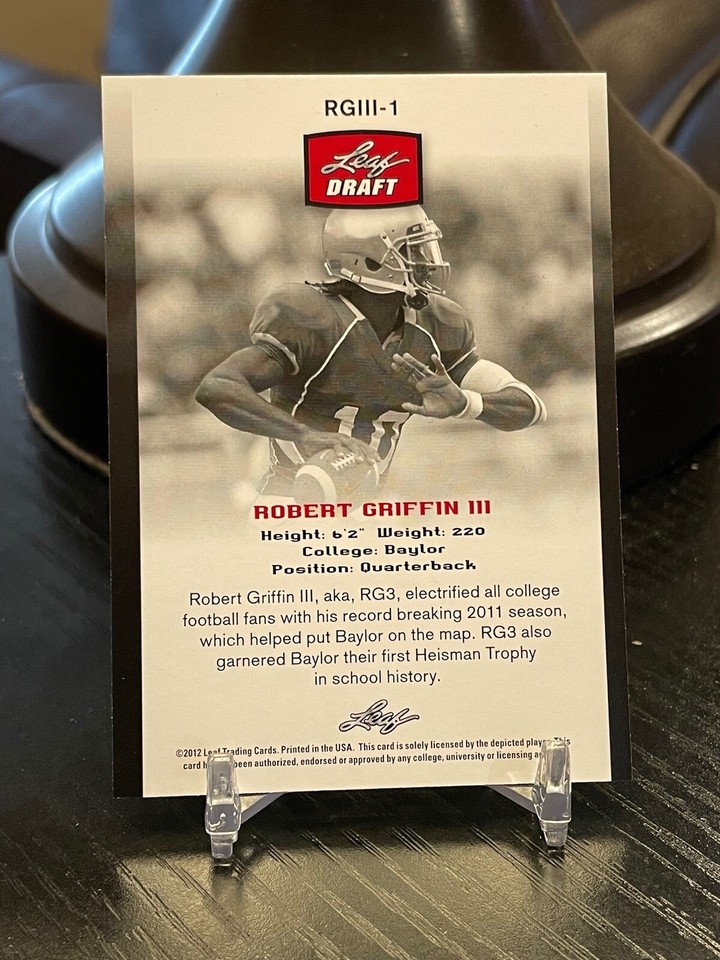 2012 Leaf Draft Robert Griffin III RC #RGIII-1 | eBay