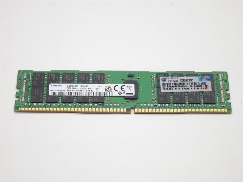 809083-091 HP 32GB DDR4 2400 RDIMM 2Rx4 CL17 PC4-19200 288-PIN RAM ...