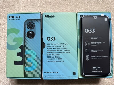 NEW BLU smartphones G33 UNLOCKED 32/3GB Android Dual Sim Smart Phone | eBay