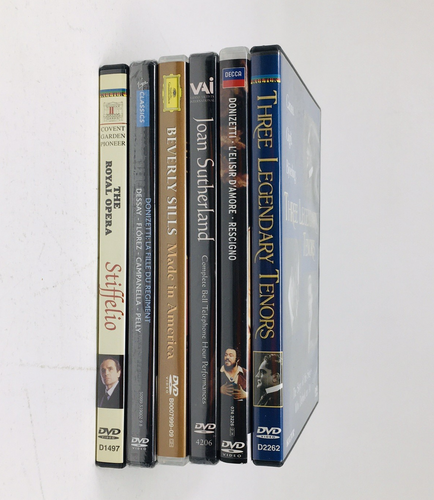 Lot 7 Opera DVDs Joan Sutherland, Caruso, Pavarotti, Beverly Sills ...