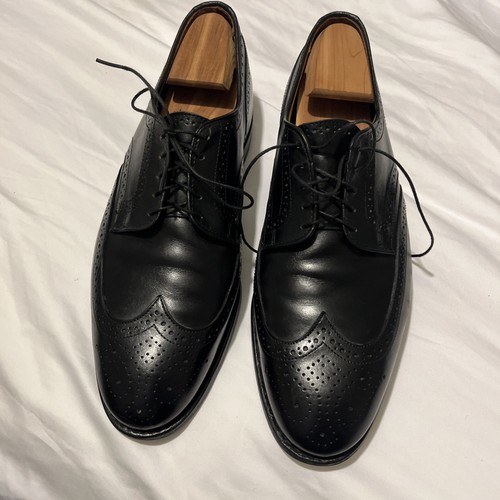 ALLEN EDMONDS Lombard Black Leather Wingtip Brogue Derby Shoes Sz US 10 ...