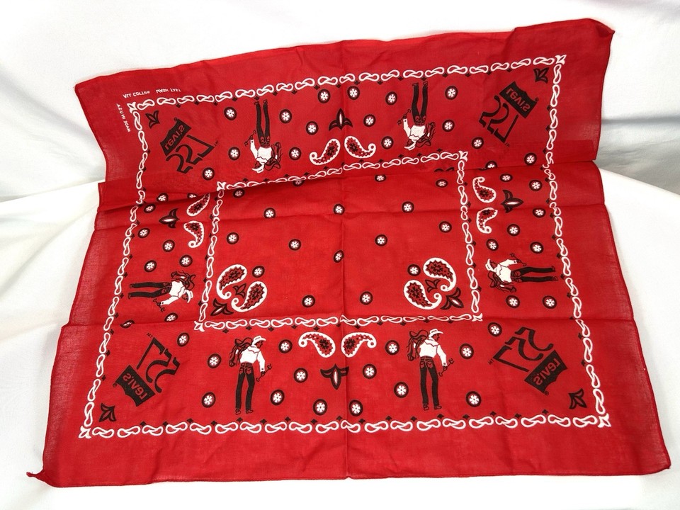 Vintage Levi's 557 Bandana 21.5" Kerchief Red Western Cowboy Paisley | eBay