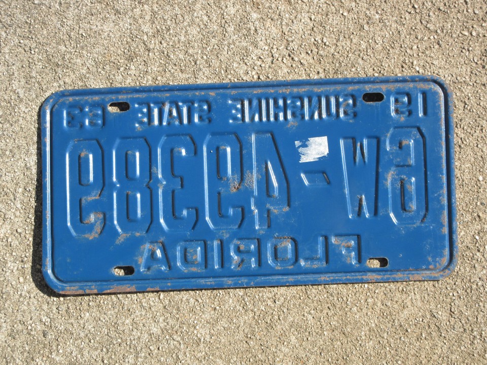 1963 Florida License Plate Palm Beach County Chevy Chevrolet Ford ...