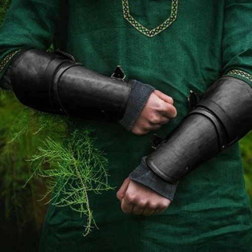 Faux Leather Arm Guards Medieval Bracers Adjustable Wrist Guard Cosplay ...