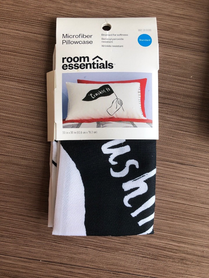 Room Essentials Target White Black Crushin It Microfiber Standard ...