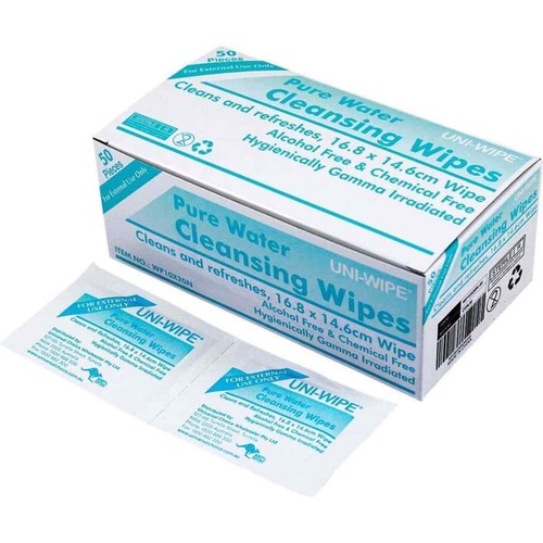 Uni-Wipe Pure Water Alcohol Free Cleansing Towelette Wipe | eBay