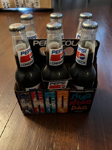 92-93 SHAQ ATTAQ PAQ Shaquille O'Neal 6 Pepsi Longneck Bottles NEW ...