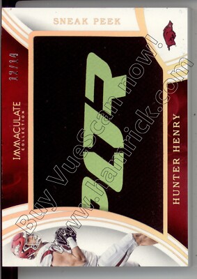 hunter henry rc rookie draft jumbo shoe patch arkansas razorbacks ...