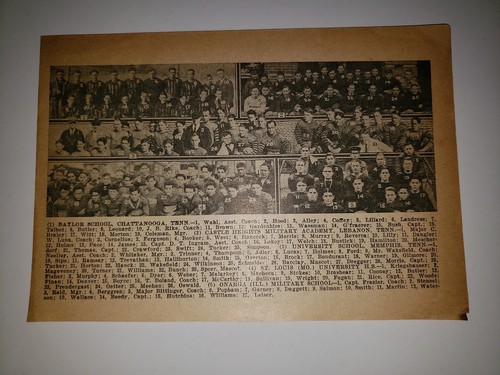 St. Louis Missouri University High School Onarga Military 1922 Football ...