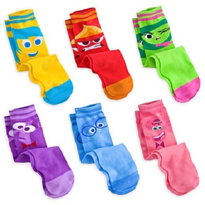 INSIDE OUT~6 PR Crew Socks~Anger+Fear+Bing Bong+Sadness+Joy~NWT~Disney ...