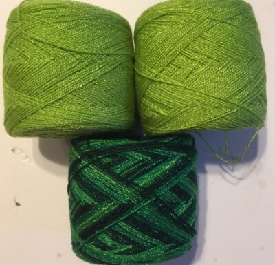 Lace yarn Crystal Color 238/706Acrylic/Rayon.900 yds per ball. 1 lot of ...