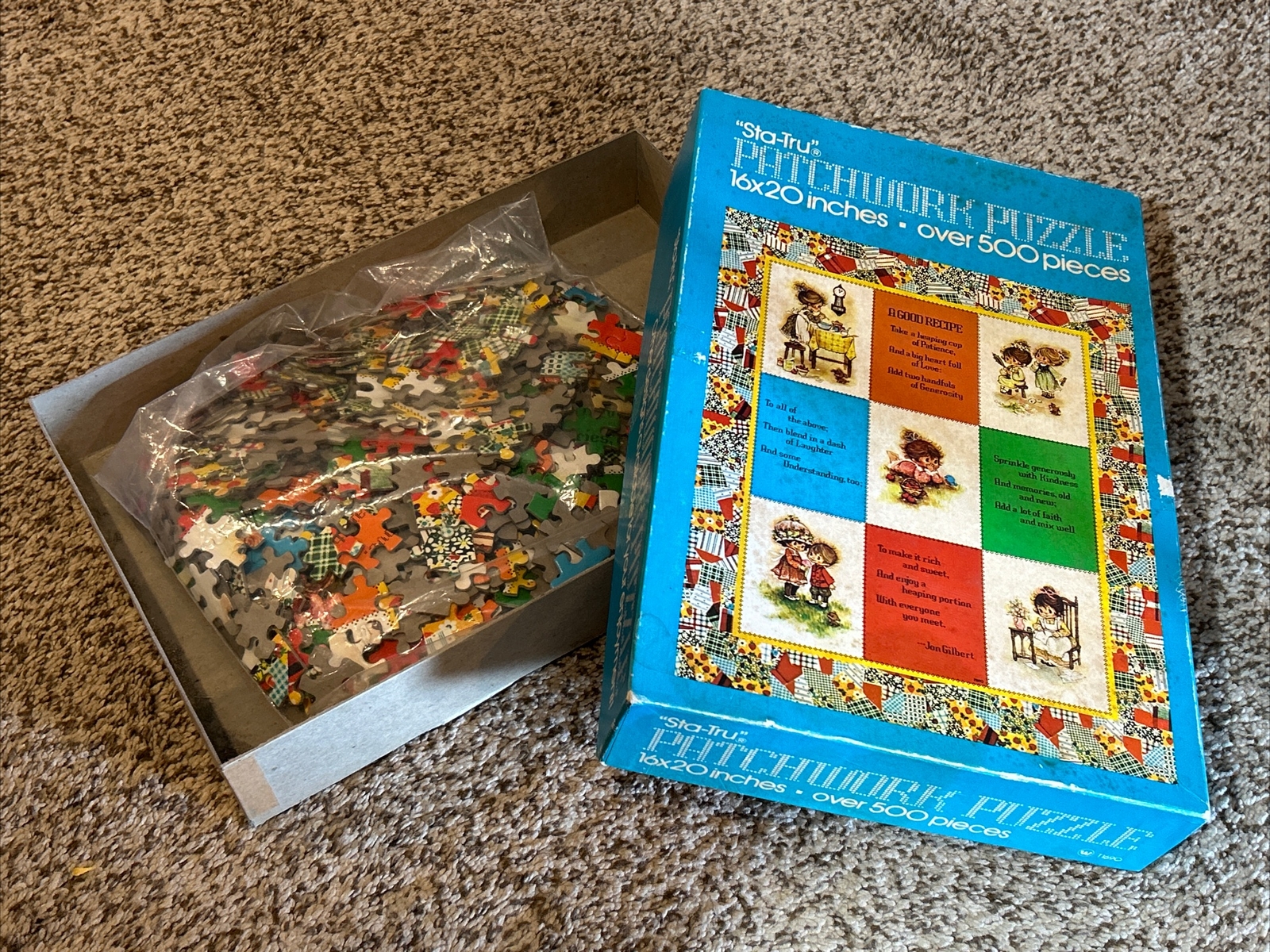 Vintage 1970s Sta-Tru Patchwork Puzzle 500 Pc A Good Recipe Little Girls | eBay